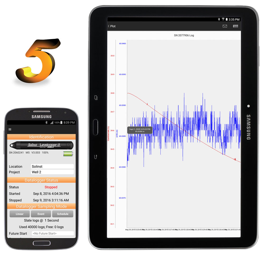 Solinst Levelogger 5 App Interface für Android