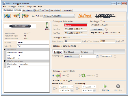 Konfiguration der Levelogger