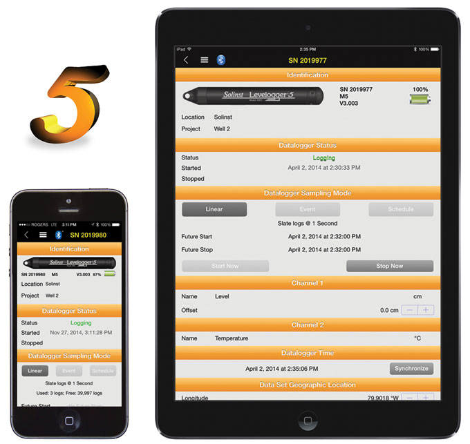 Solinst Levelogger 5 App Interface for Apple